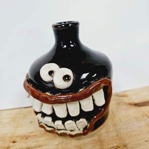Ug Chug Face Jug. Easily Annoyed Kitchen Jar. Black. Handmade Stoneware ...