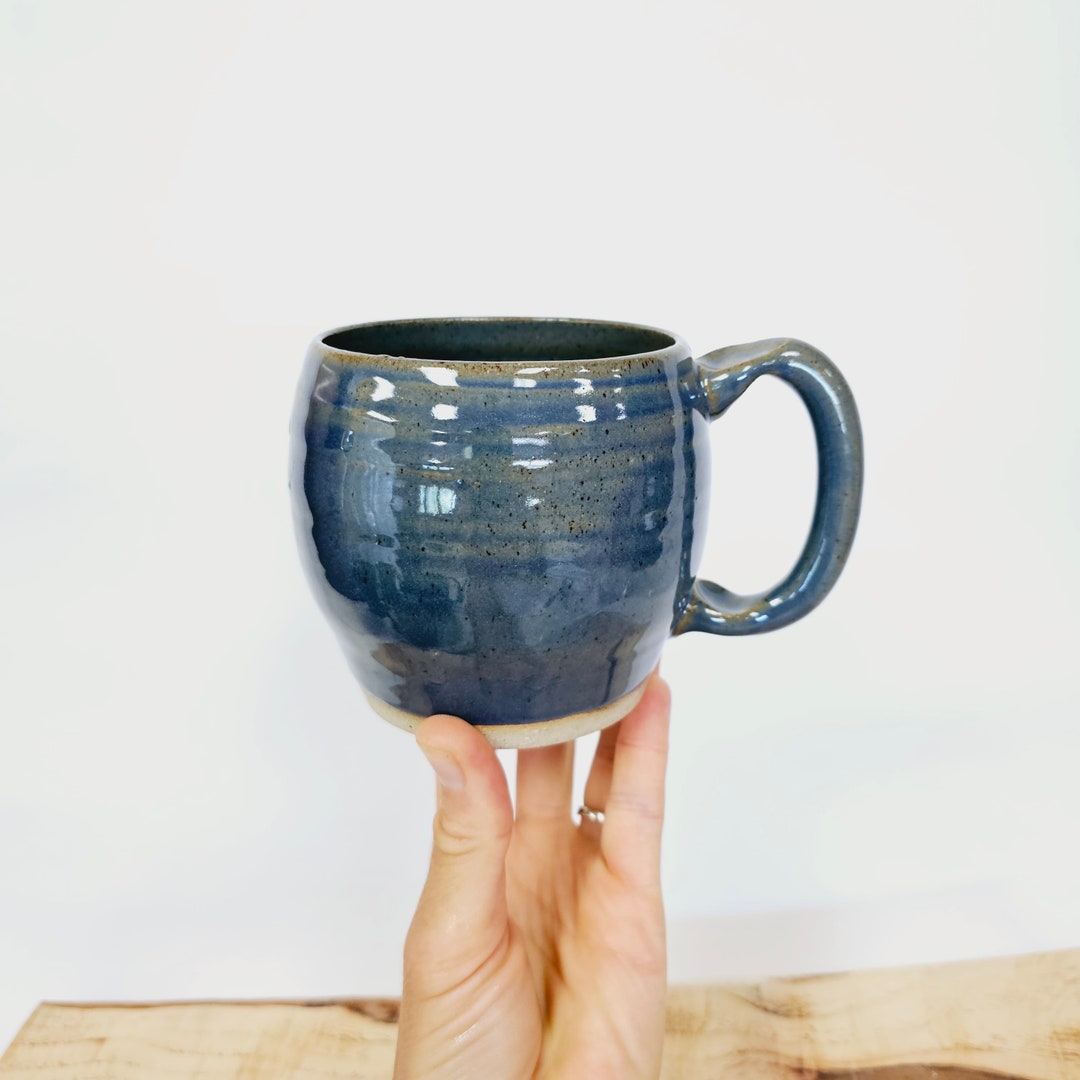 NEW Pottery Wheel Round Shaped Coffee Cup Mug 14 Ounces Large Coffee ...