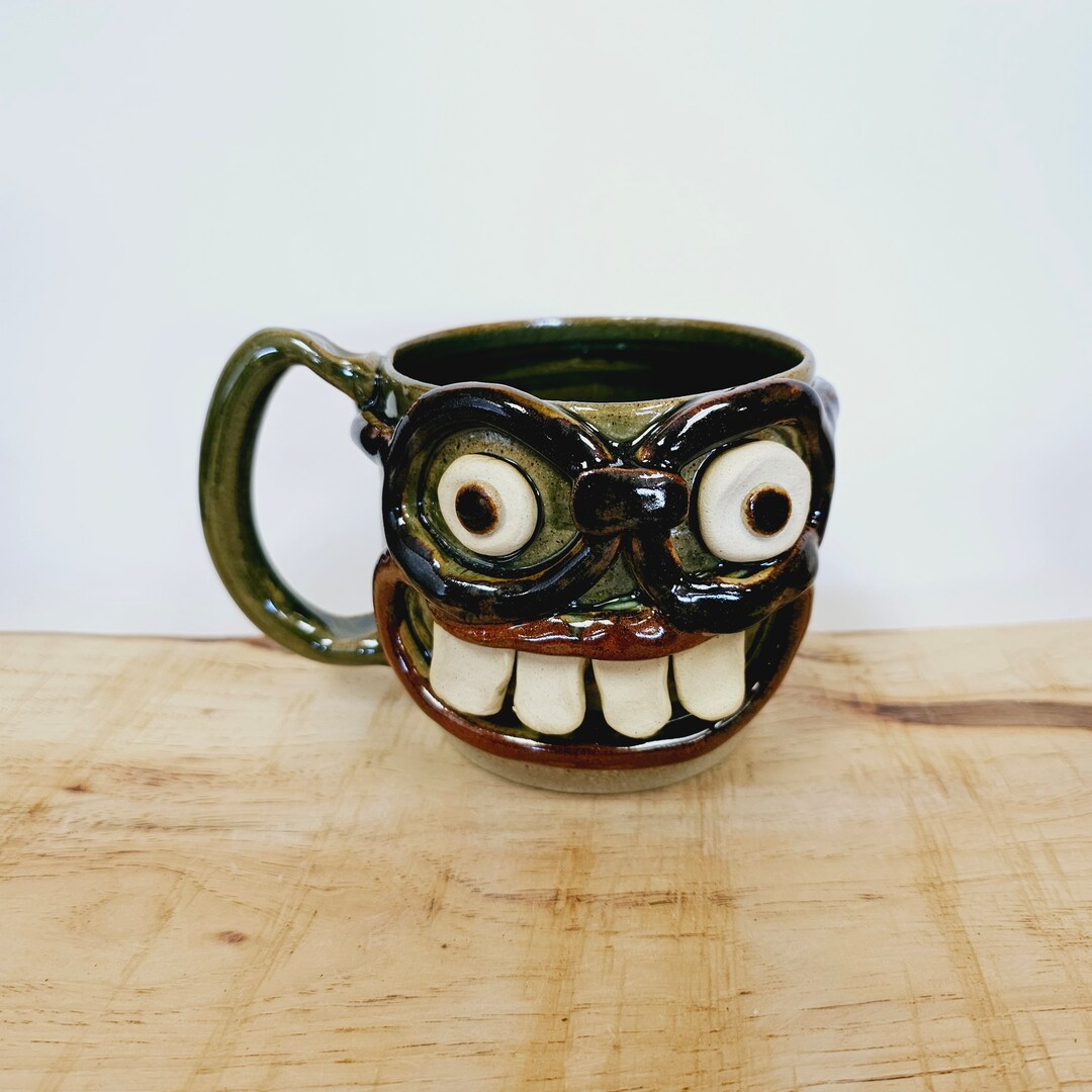 BOOK LOVER Coffee Cups. Glasses Face Mug. Fun Book Mugs. Rather Be ...