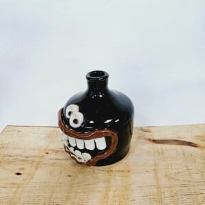 Ug Chug Face Jug. Easily Annoyed Kitchen Jar. Black. Handmade Stoneware ...
