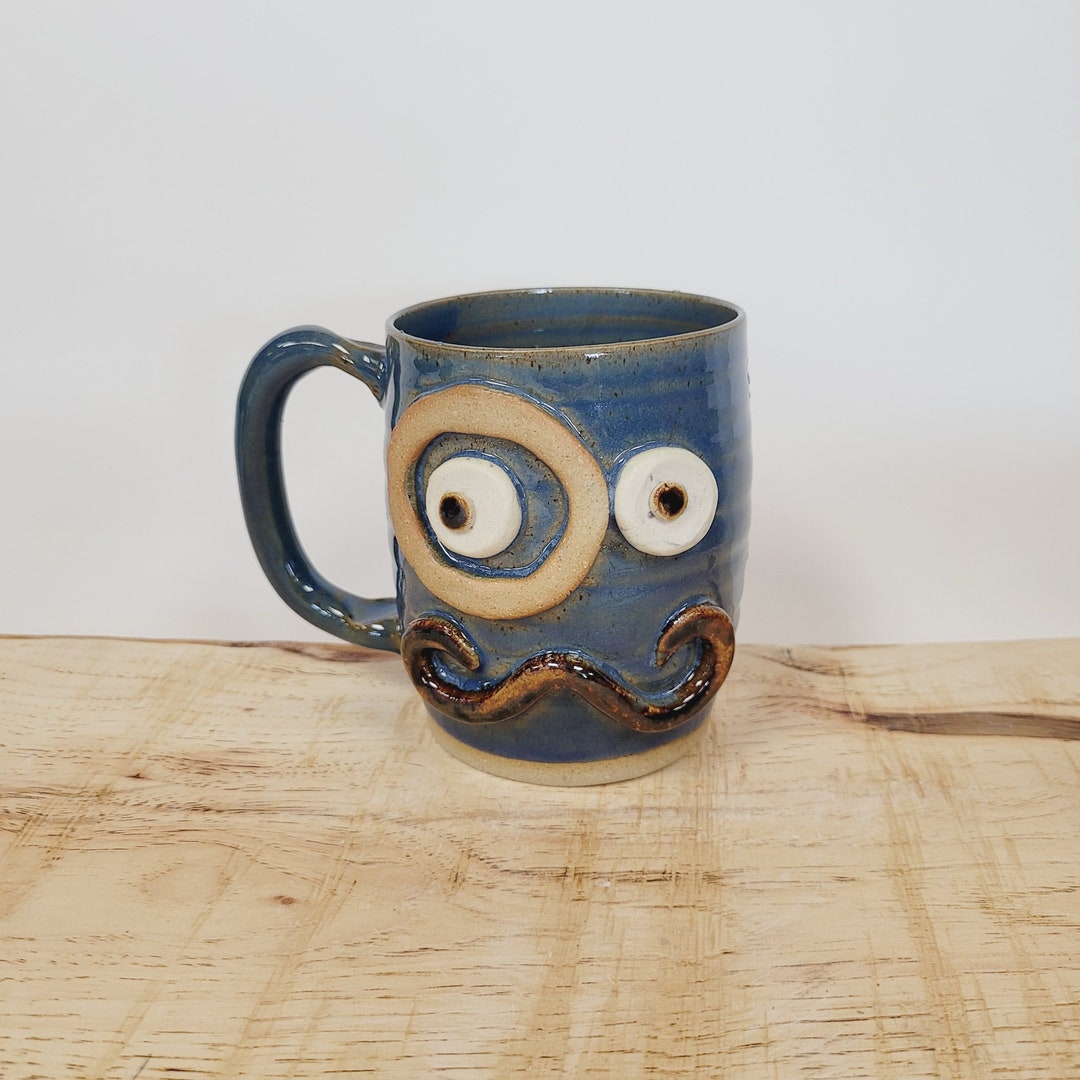 Mustache Mug. Coffee Cups Monocle and Handlebar Mustache Face Mug in ...