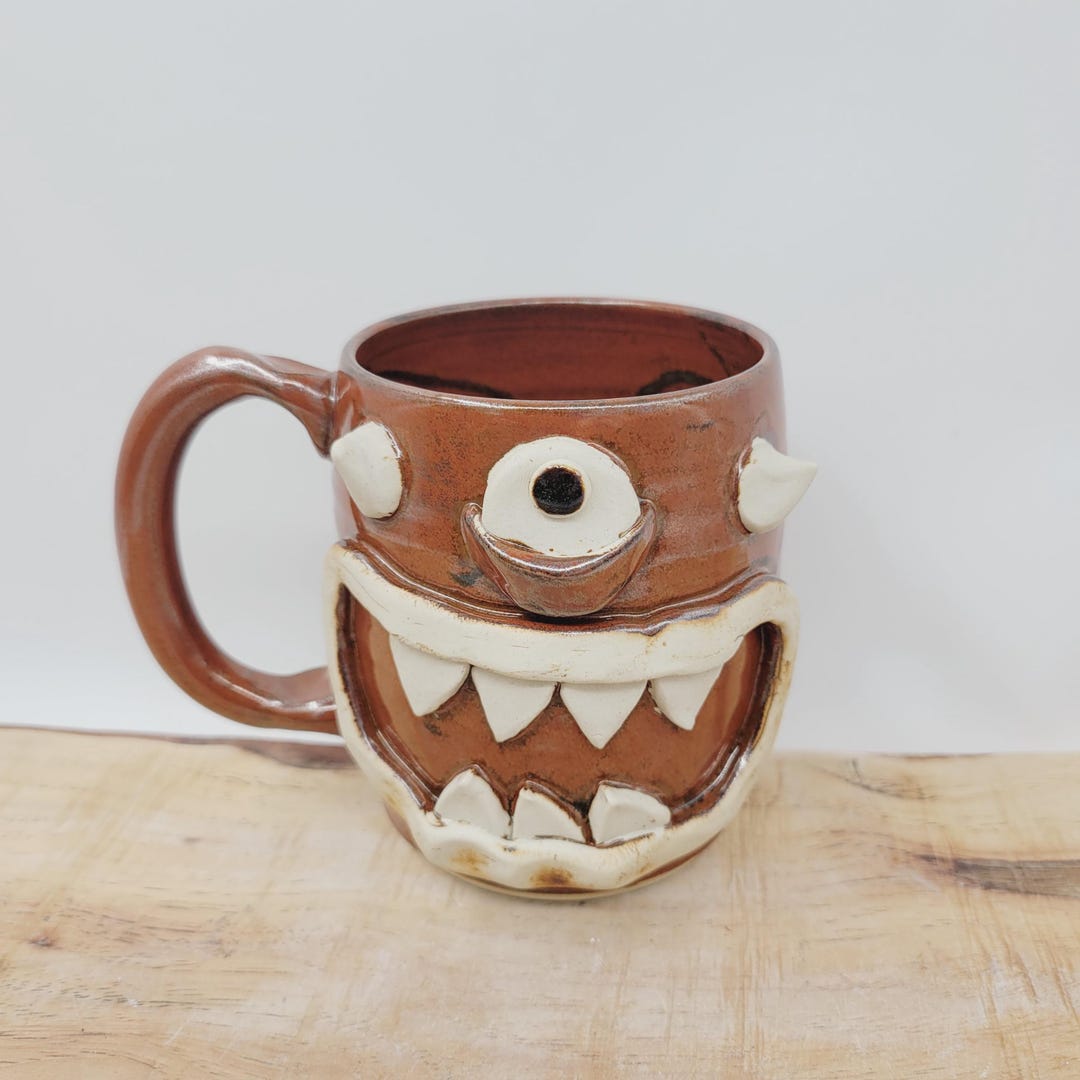 Monster Face Mug Creepy Cute | Handmade Pottery Coffee Cups | Funny ...