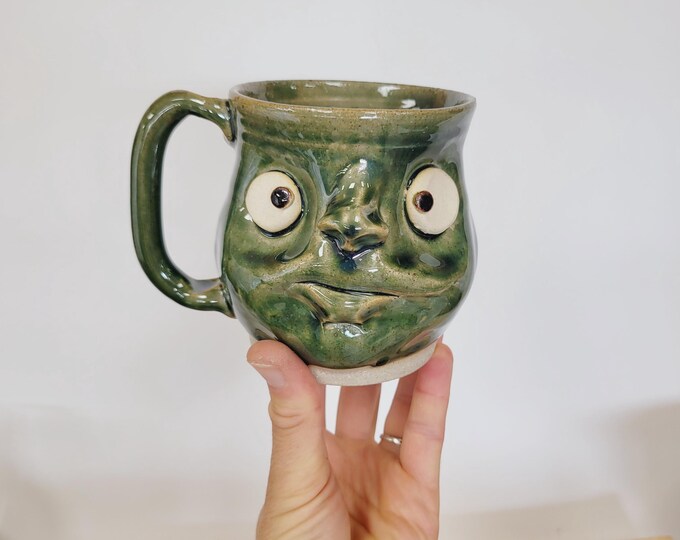 NEW FRITZ the Quiet Mug. Pottery Coffee Cups. Funny Smiley Face Mug ...