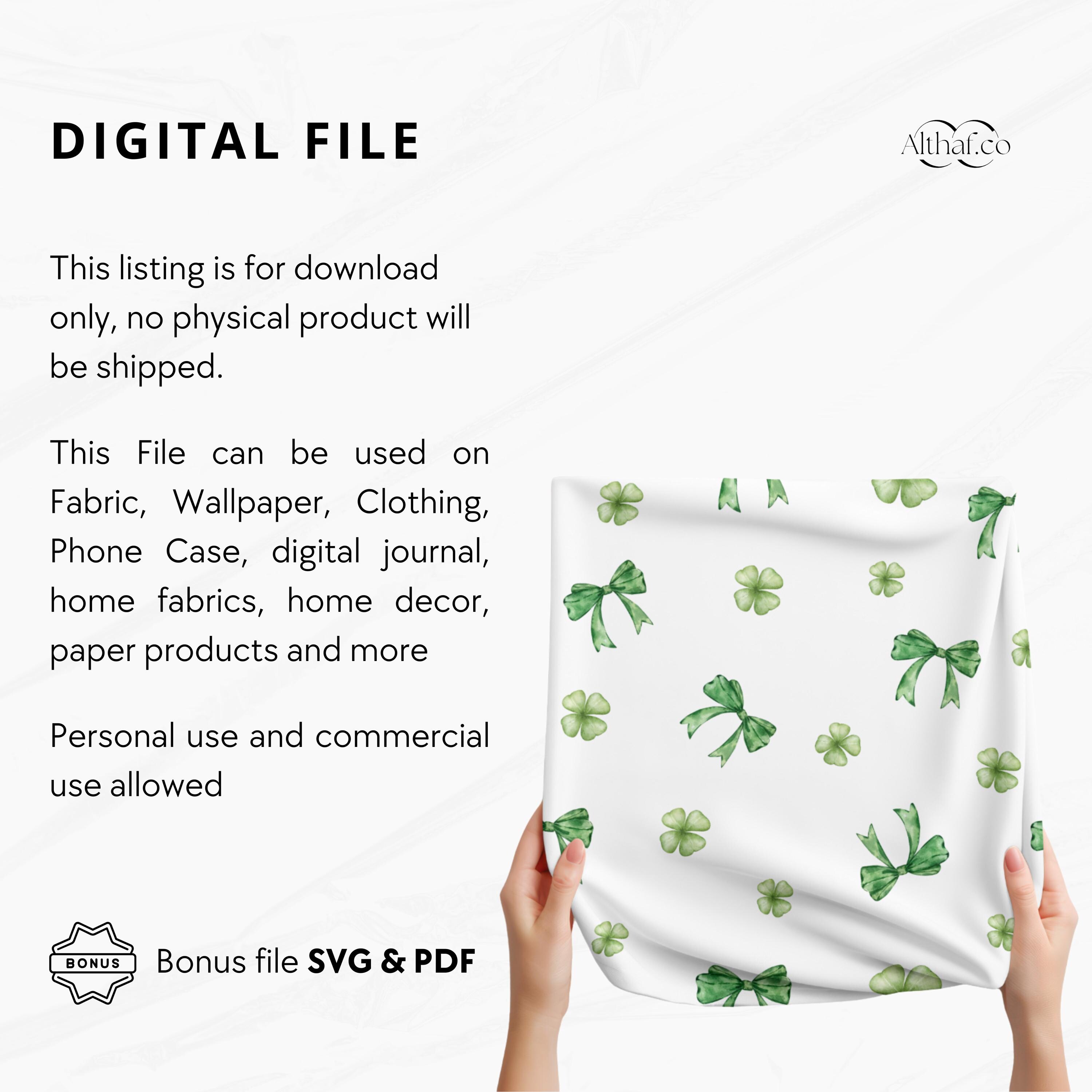 Watercolor St. Patrick's Day Seamless Patterns, Floral Pattern JPEG ...