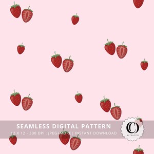 Strawberry Digital Paper, Strawberries Papers, Seamless Pattern ...
