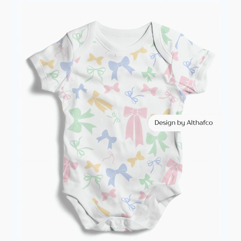 Pastel Bows Seamless Repeating Pattern, Pink and Blue Bow Pattern File ...