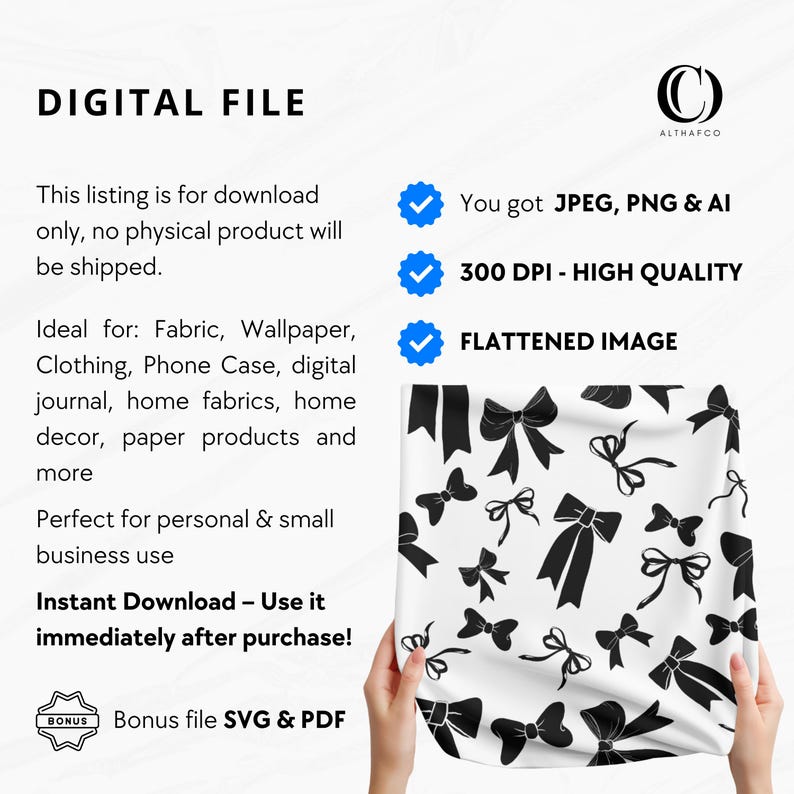 Black and White Bows Seamless Pattern, Bows Seamless Repeat, Repeating ...