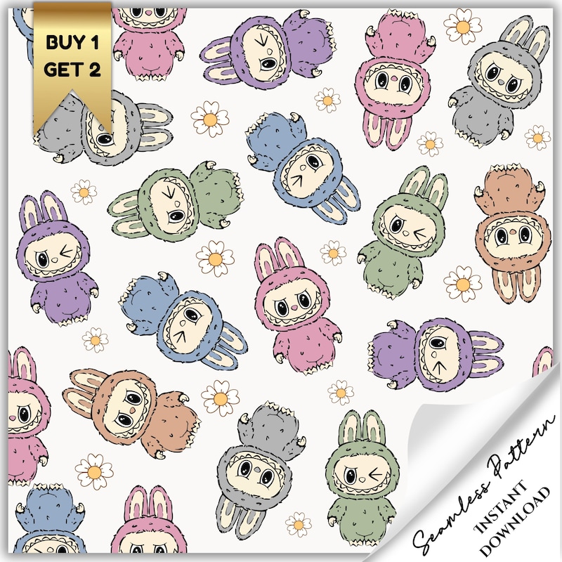 Seamless Labubu - Etsy