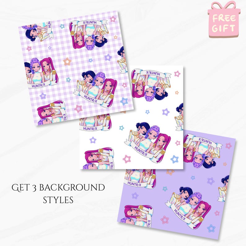 Huntrix Inspired Seamless Pattern, Kpop Hunters Seamless Pattern, Demon ...