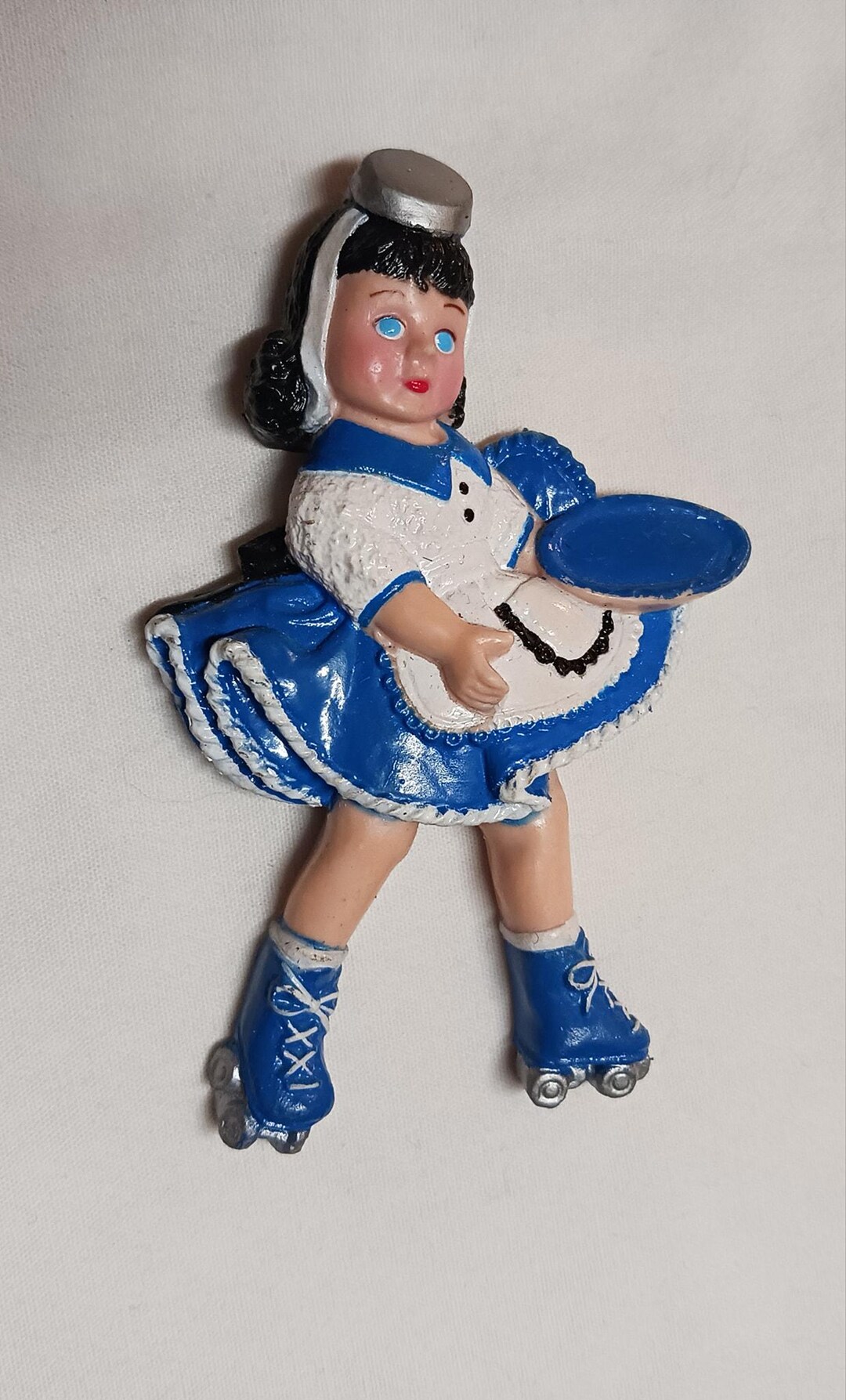 Vintage Carhop on Roller Skates - Refrigerator Magnet - Etsy