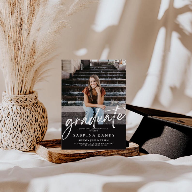 Grad Announcement Invitation Card 2026, College Graduation Card ...