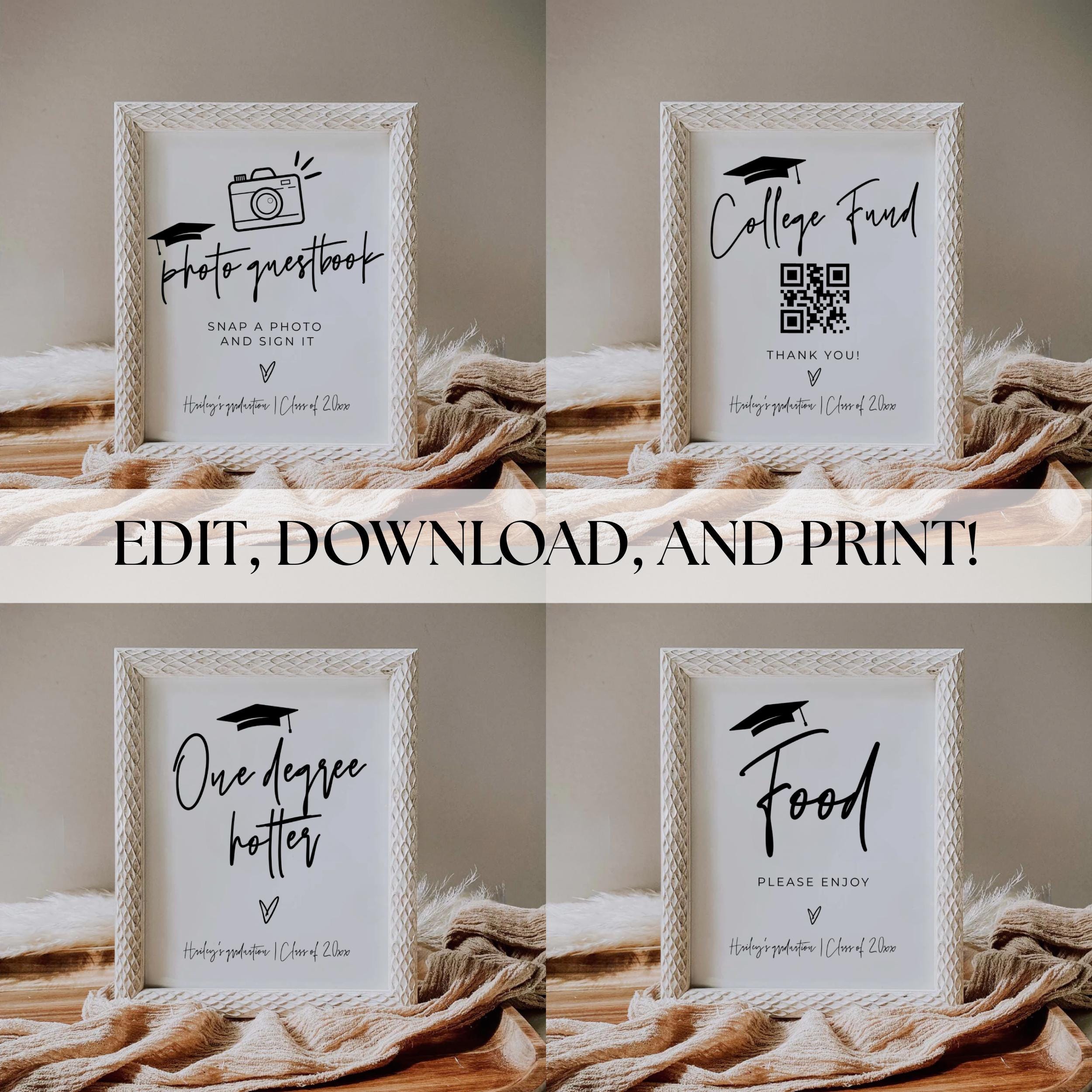 34 Editable Grad Sign Party Bundle, Graduation Sign Bundle, Printable ...