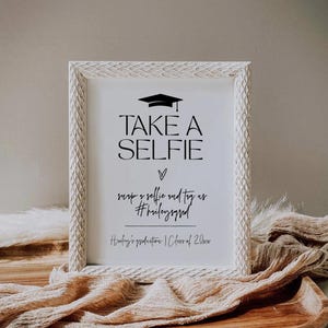 Take A Selfie Graduation Party Sign, Editable Photo Guestbook Grad ...