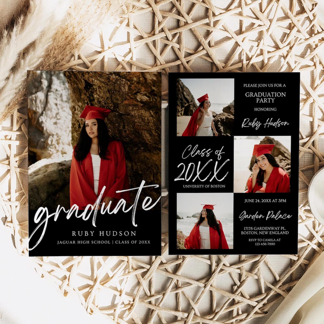 Modern Graduation Announcement 2025, Grad Invite, Graduation Party ...