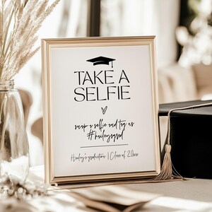 Take A Selfie Graduation Party Sign, Editable Photo Guestbook Grad ...