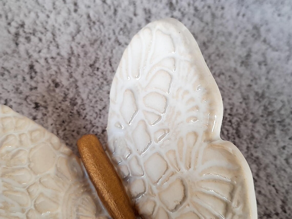 Ceramic Butterflies Wall Art, WHITE Butterflies, SET of 5, Butterfly ...