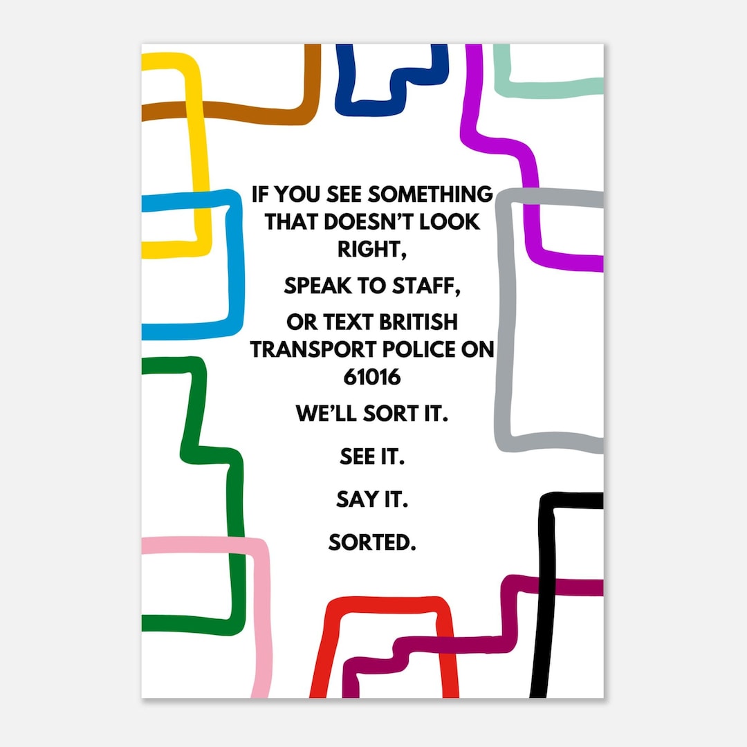 See It, Say It, Sorted. Poster | London Underground Print | A1, A2, A3 ...