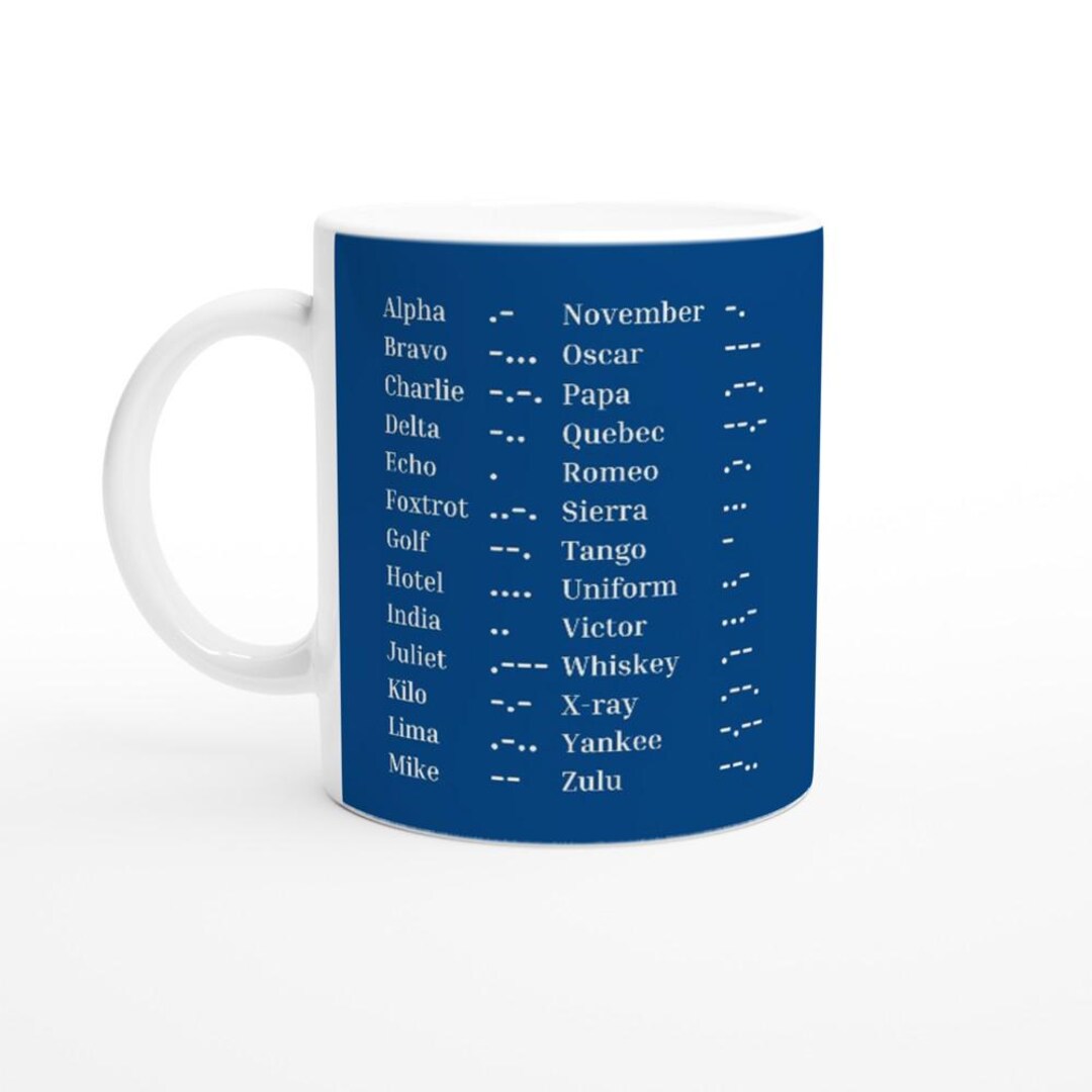 Morse Code Phonetic Alphabet Mug NATO Alphabet Cup Gift for Linguists ...