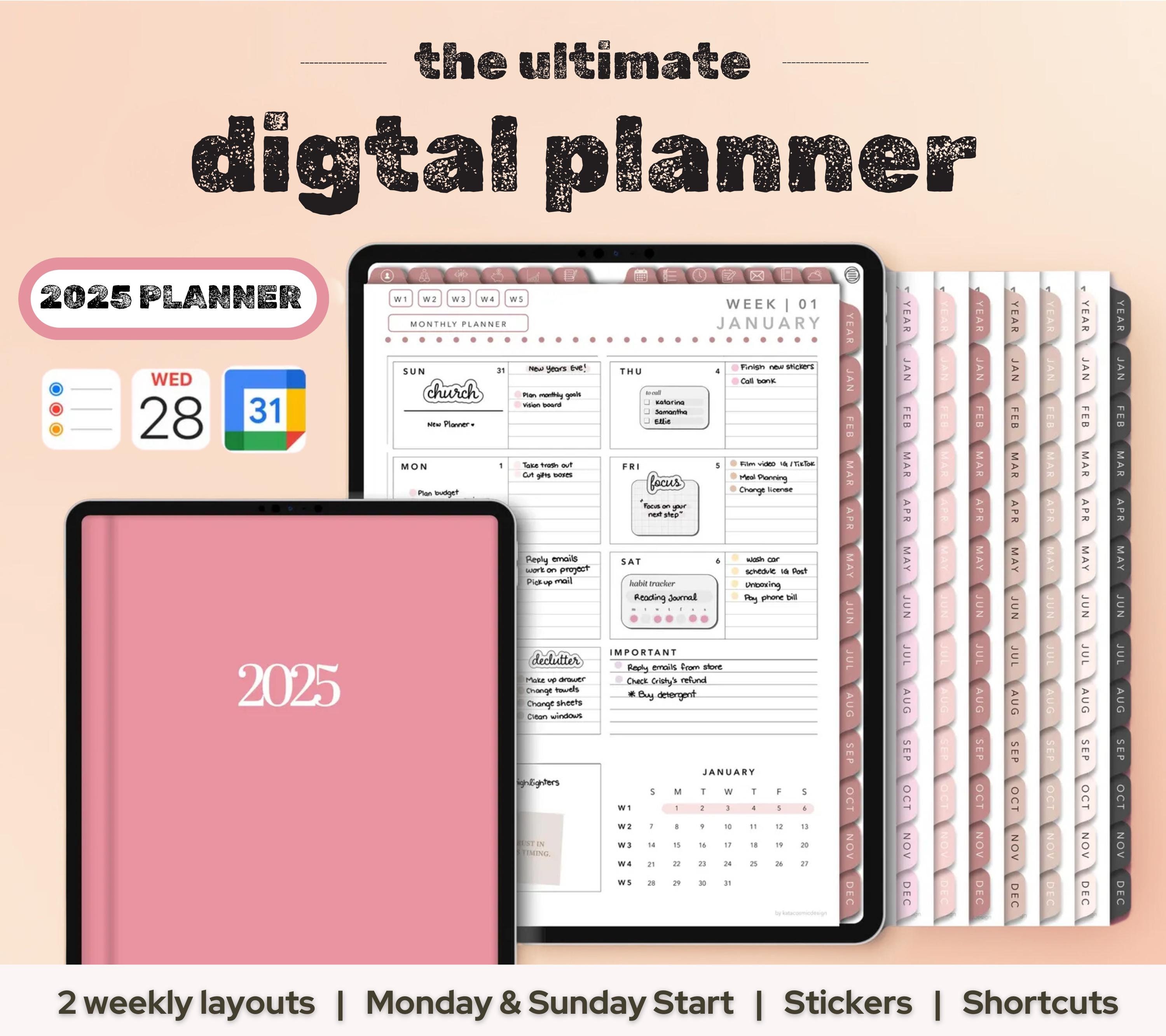 2025, 2026 & Undated Digital Planner, Goodnotes Planner,daily Planner ...