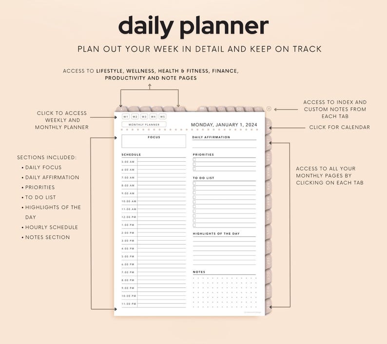 2025, 2026 & Undated Digital Planner, Goodnotes Planner,daily Planner ...