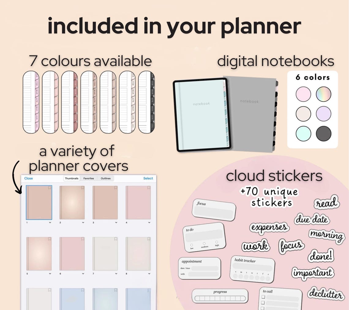 2025, 2026 & Undated Digital Planner, Goodnotes Planner,daily Planner ...