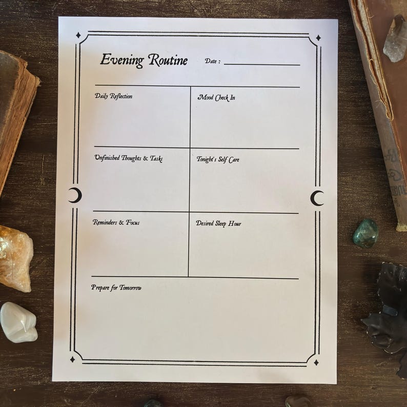 Morning & Evening Routine Planner Printable Set, Daily Habit Tracker ...