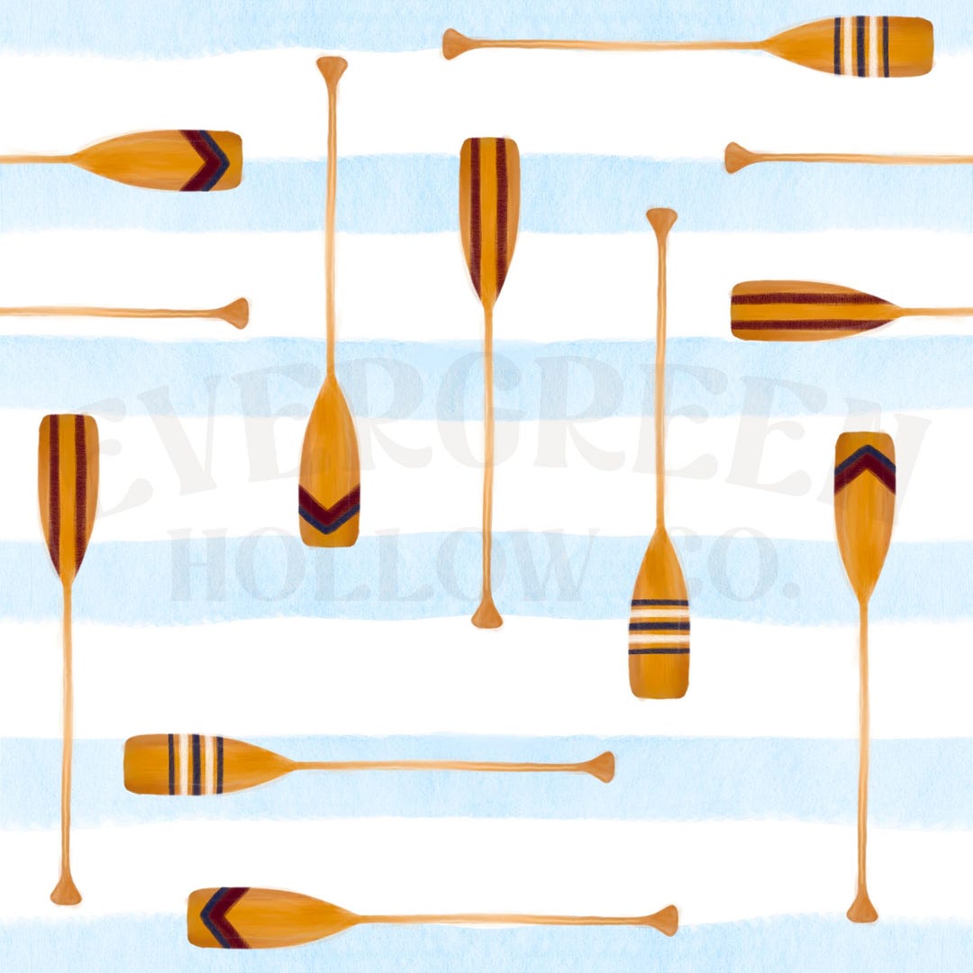 Maritime Watercolor Oars Pattern: Digital Download for Coastal Decor ...