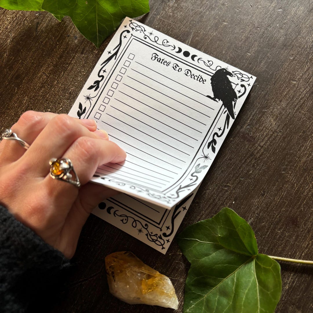 Magical Raven Notepad, Fantasy to Do List, Stationery Gift, Medieval ...