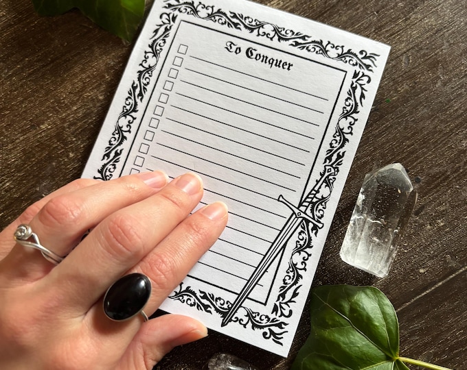 Gothic Sword Notepad, Fantasy to Do List, Stationery Gift, Medieval ...