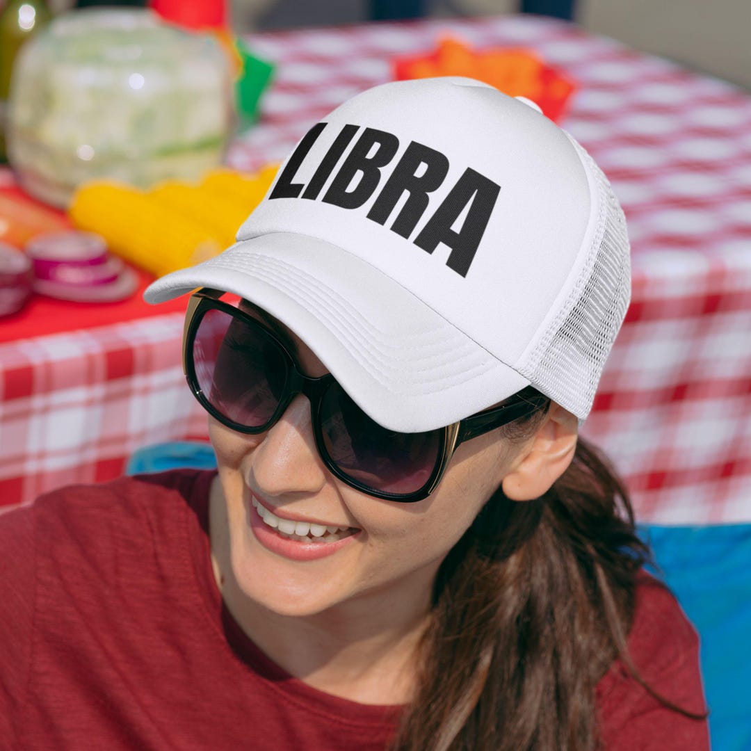 Libra Embroidered Trucker Hat: Zodiac Astrology Cap - Etsy