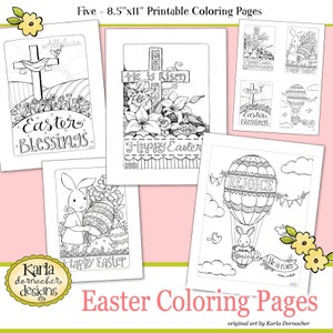 EASTER... Four Coloring Pages Collection INSTANT Download Scripture ...
