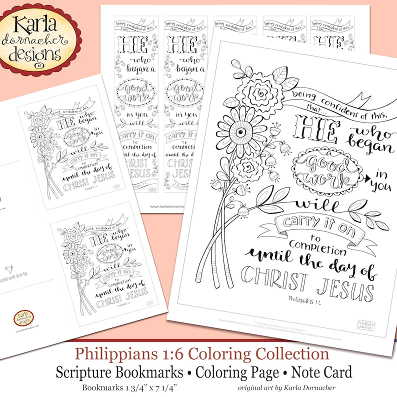 PHILIPPIANS 1:6... He Who Began a Good Work Bible Journaling | Etsy