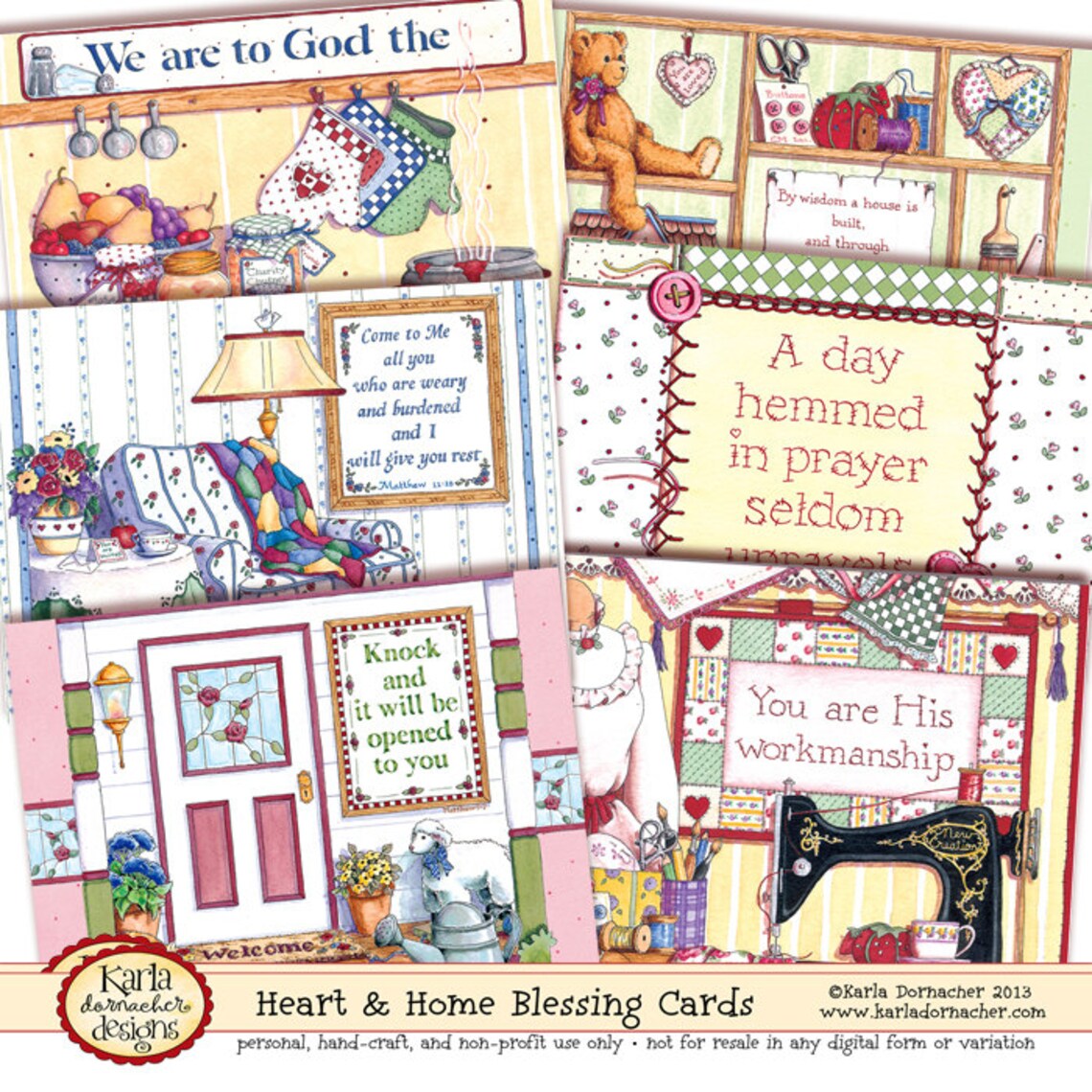 BLESSING CARDS... Heart & Home... Instant Download Christian - Etsy
