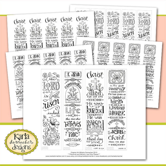EASTER... Color Your Own Jesus is Alive Bible Bookmarks Bible - Etsy ...