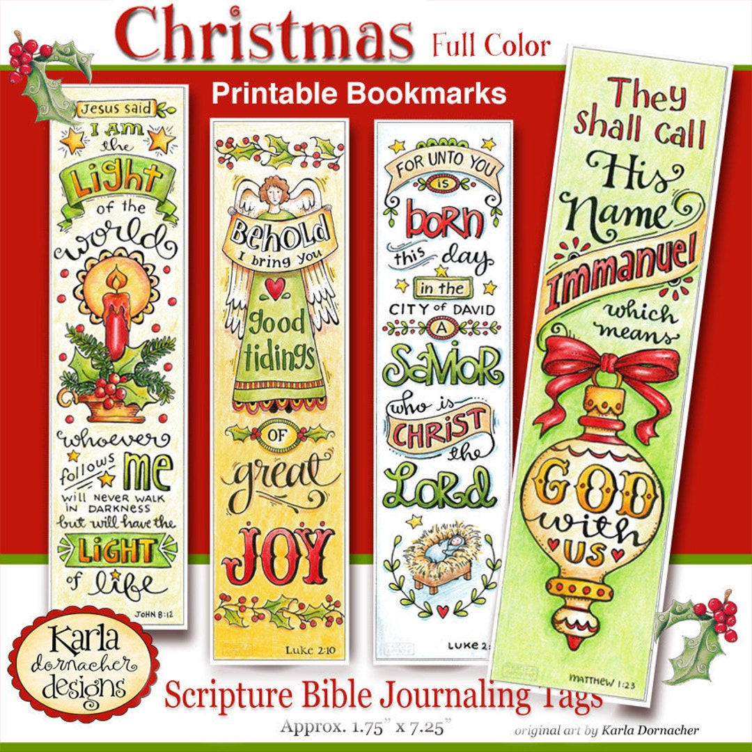 CHRISTMAS... Full Color Bookmarks Bible Journaling Tags INSTANT ...