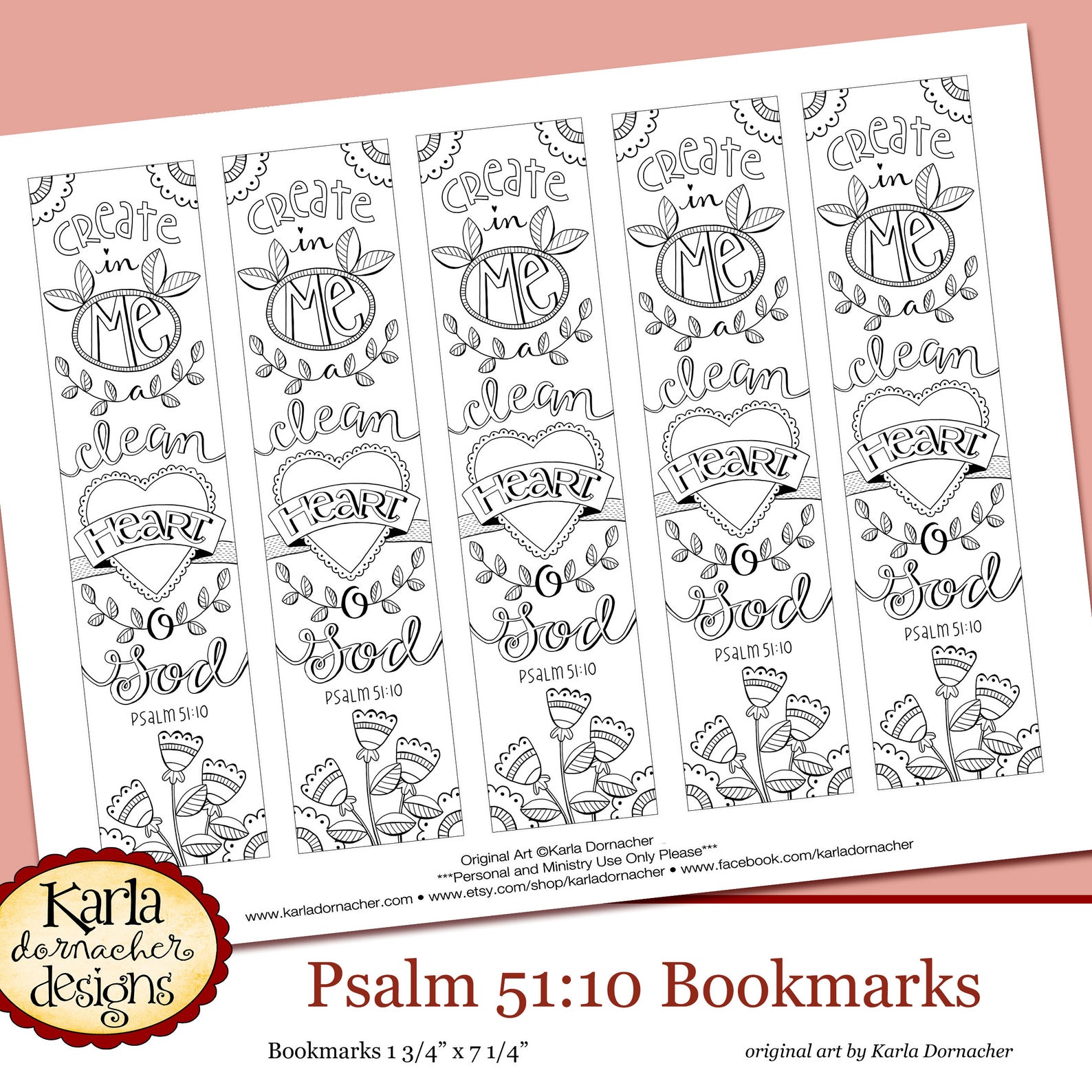 PSALM 51, Create in Me a Clean Heart, Bible Journaling Color Your Own ...