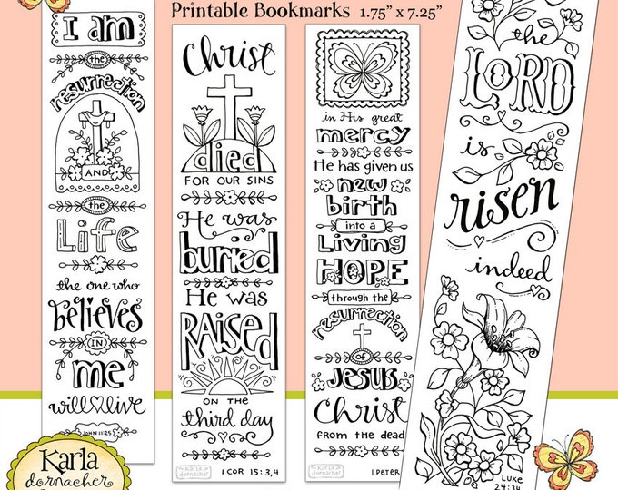 EASTER... Color Your Own Jesus is Alive Bible Bookmarks Bible - Etsy