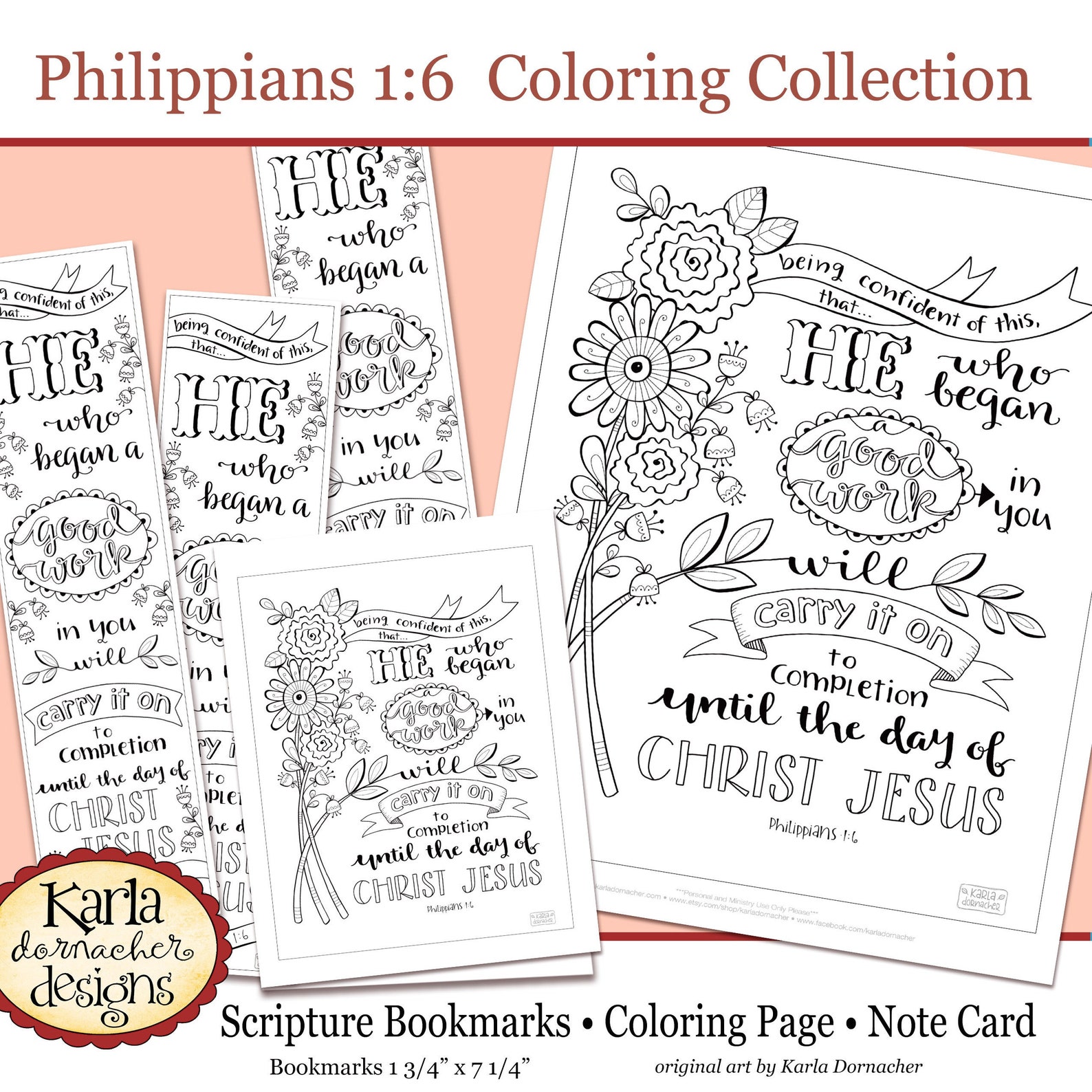 PHILIPPIANS 1:6... He Who Began a Good Work Bible Journaling - Etsy