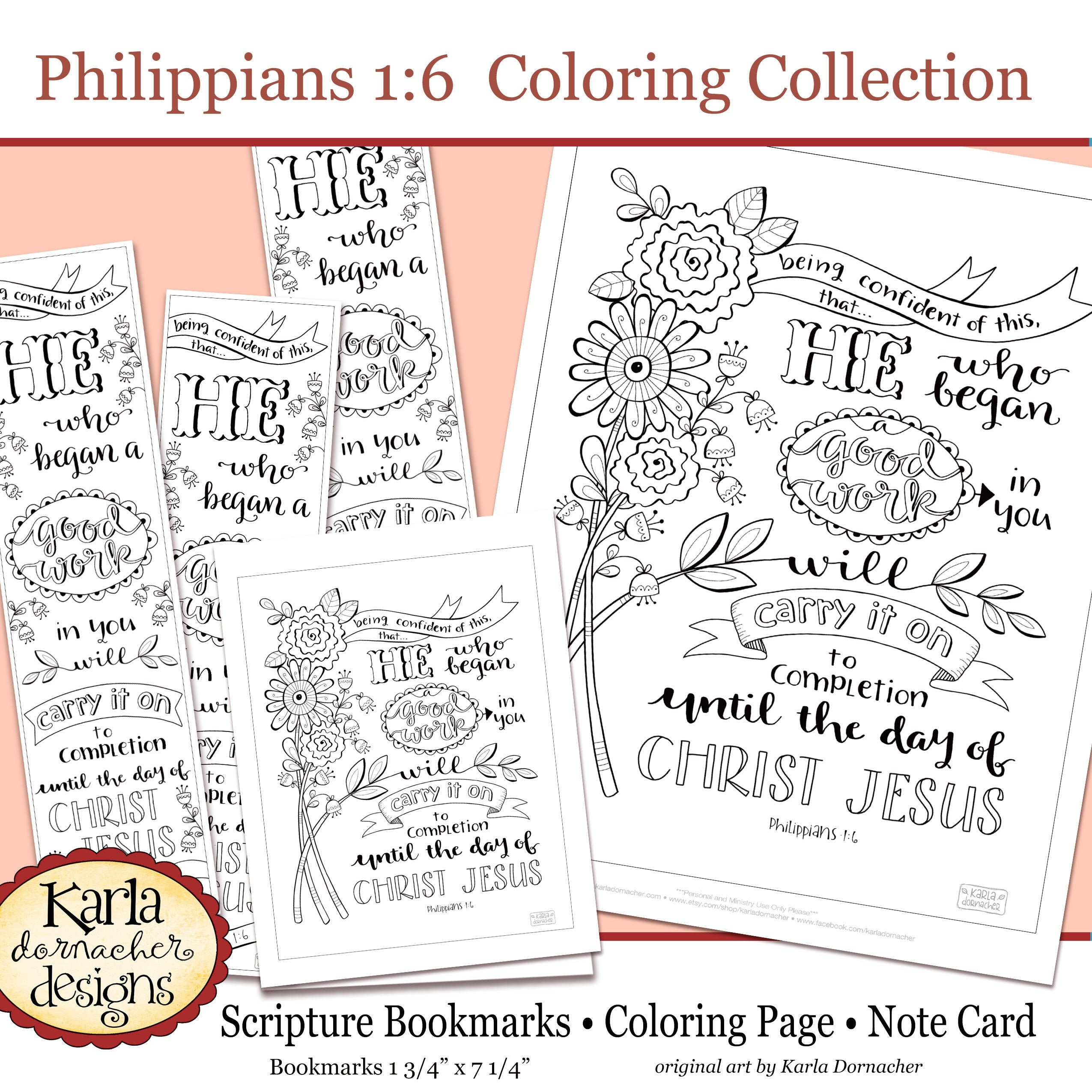 PHILIPPIANS 1:6... He Who Began a Good Work Bible Journaling Color Your ...
