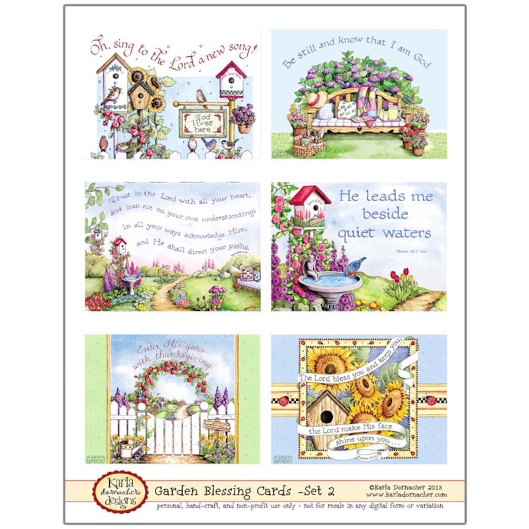 BLESSING CARDS... GARDEN Set 2... Instant Download - Digital Christian ...