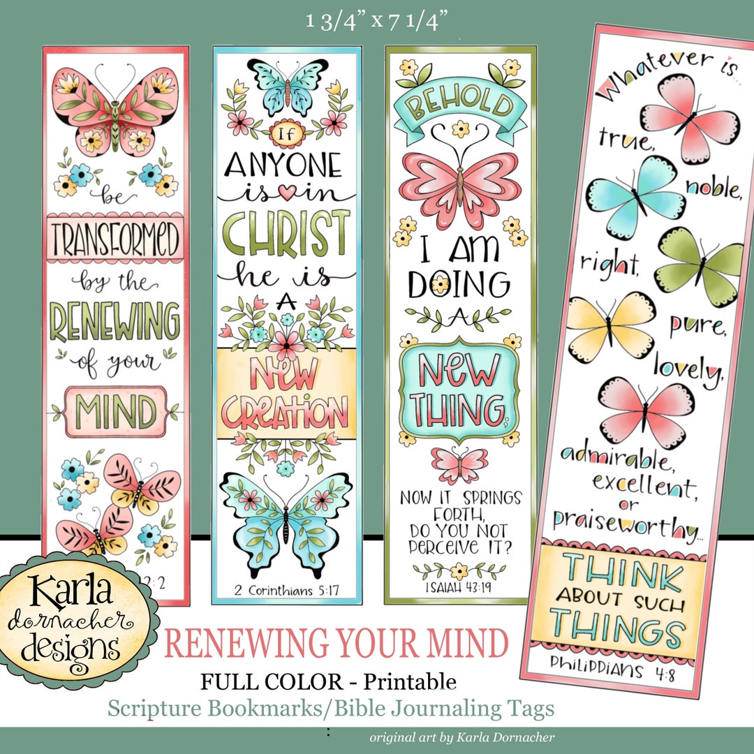 RENEWING YOUR MIND - Full Color - Bible Bookmarks Journaling ...