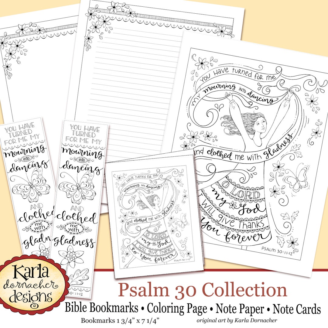 PSALM 30, Mourning Into Dancing, Coloring Collection, Bible Journaling ...