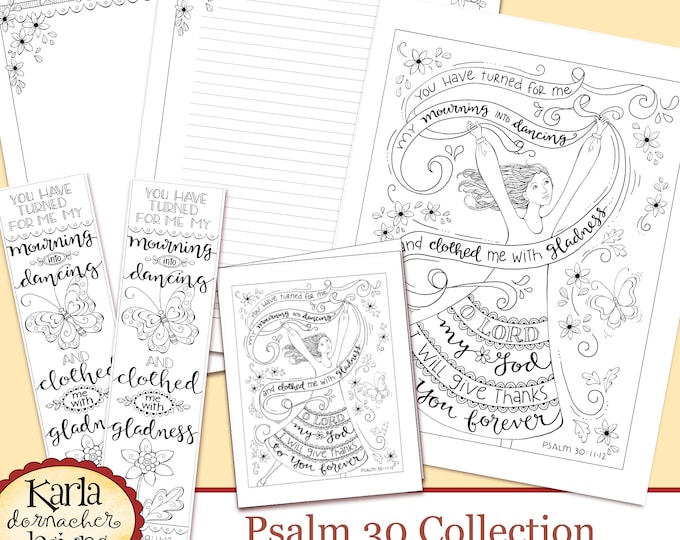 PSALM 30 Mourning Into Dancing Coloring Collection Bible - Etsy
