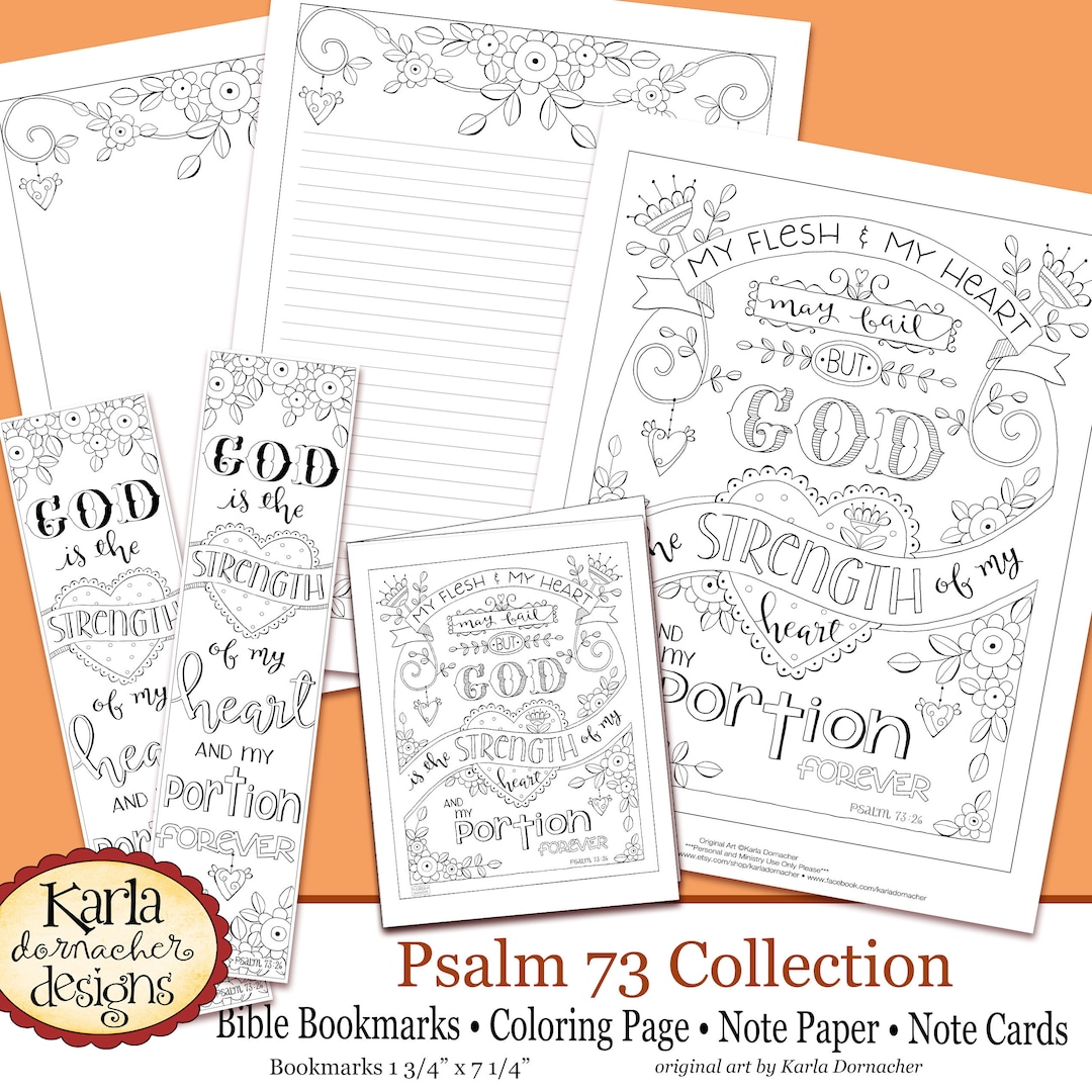 PSALM 73... Hope in God Coloring Collection, Bible Journaling Templates ...