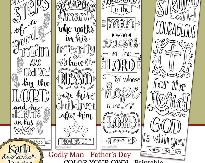Printable Father's Day Coloring Bookmarks, DIY Gift for Dad, Gift for ...