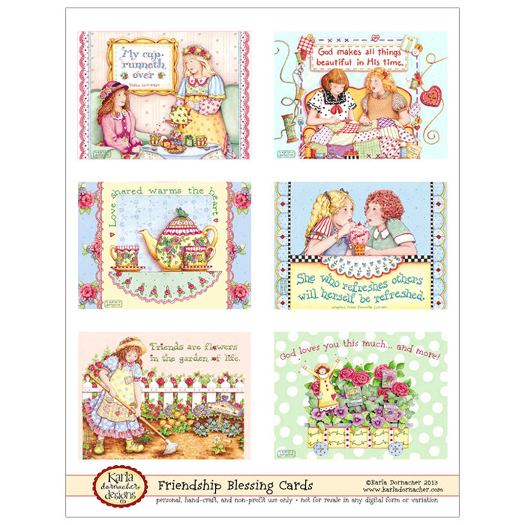 BLESSING CARDS... FRIENDSHIP... Instant Download, Digital Christian ...