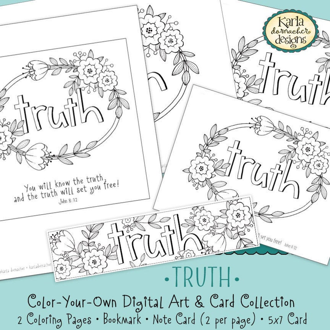 TRUTH... JOHN 8:32... Word of the Year - 52 Words - Coloring Page ...