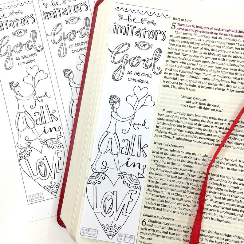 Ephesians 5-6 Color Your Own Bookmarks Bible Journaling - Etsy