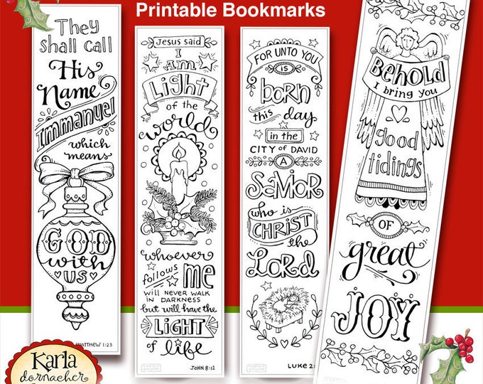 CHRISTMAS... Full Color Bookmarks Bible Journaling Tags INSTANT ...