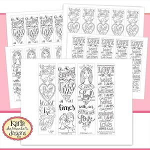VALENTINE... EVERLASTING LOVE Valentine Color Your Own, Bible Bookmarks ...